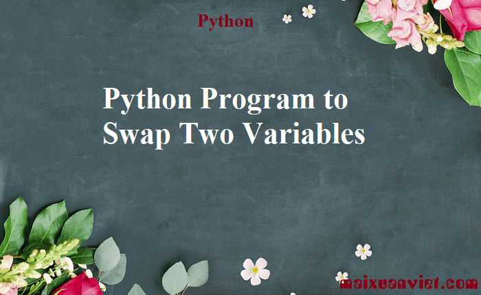 Python Program to Swap Two Variables - VietMX's Blog